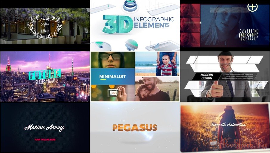 After Effects Projects Pack 72 Motion Array PooShock Ru 